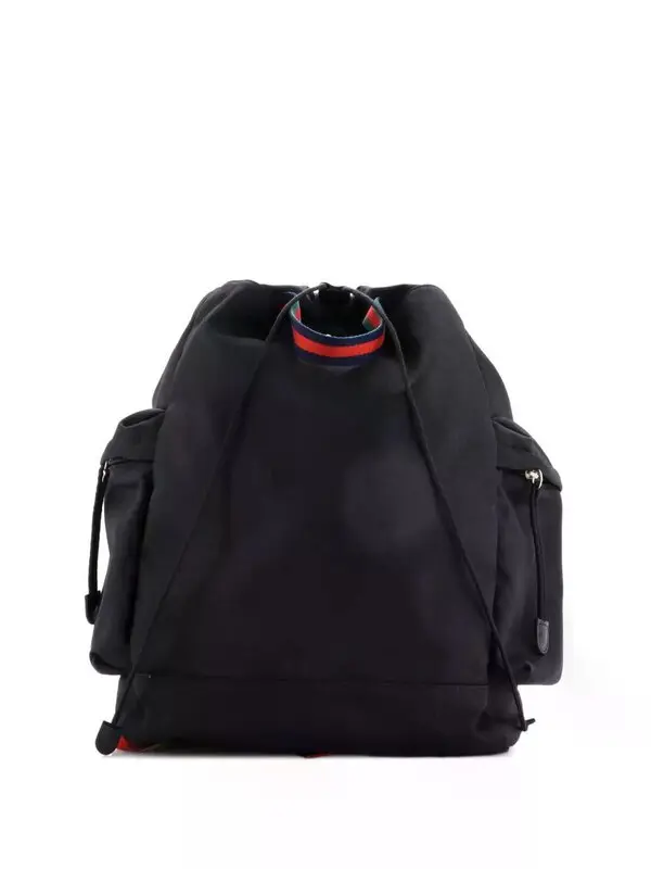 Gucci Animalier Web Drawstring Techno Canvas Large Backpack