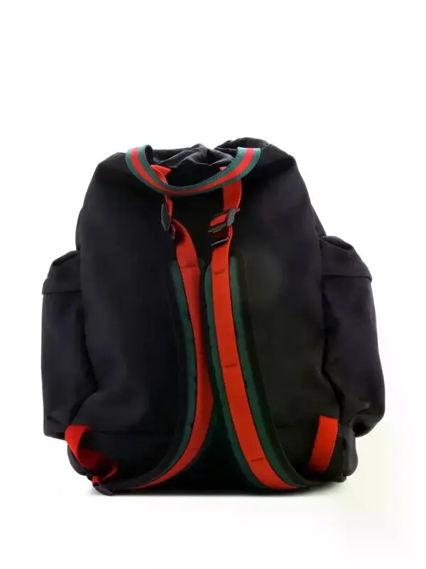 Gucci Animalier Web Drawstring Techno Canvas Large Backpack