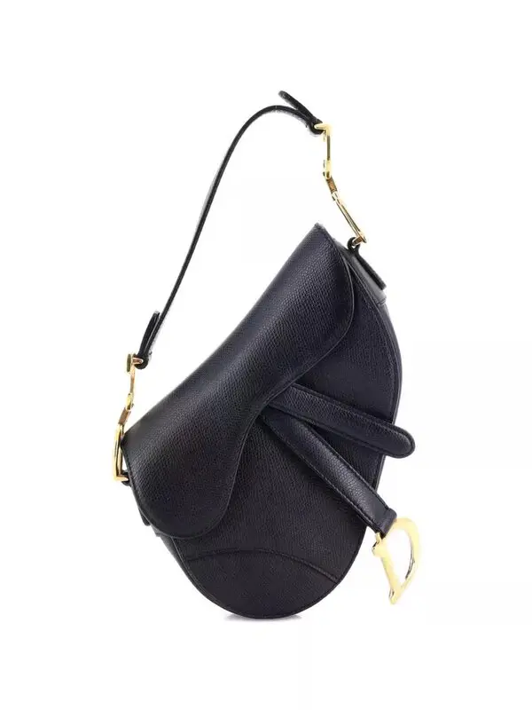 Dior Saddle Handbag Leather Mini Shoulder Bag - Black