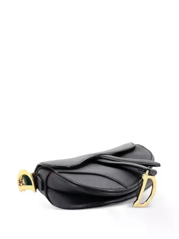Dior Saddle Handbag Leather Mini Shoulder Bag - Black