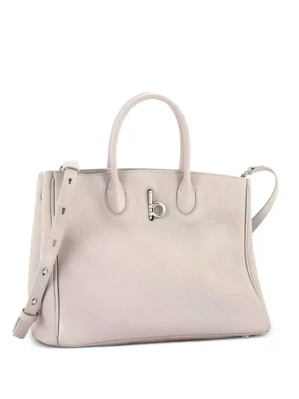 Burberry Rocking Horse Leather Small Tote Bag - Grey