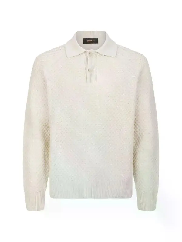 BOSS Cashmere Polo Shirt - Neutrals