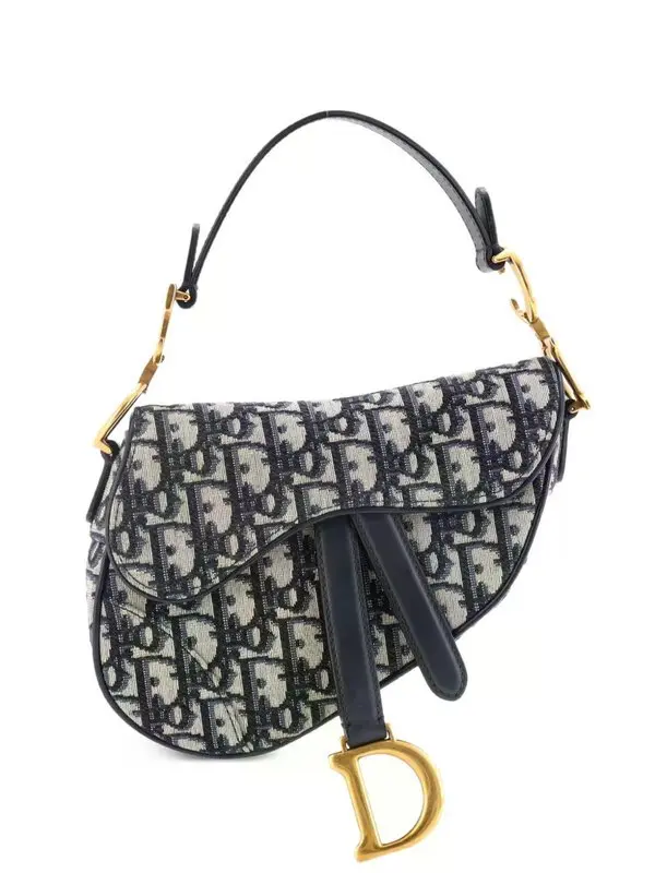 Dior Saddle Handbag Oblique Canvas Mini Shoulder Bag - Blue