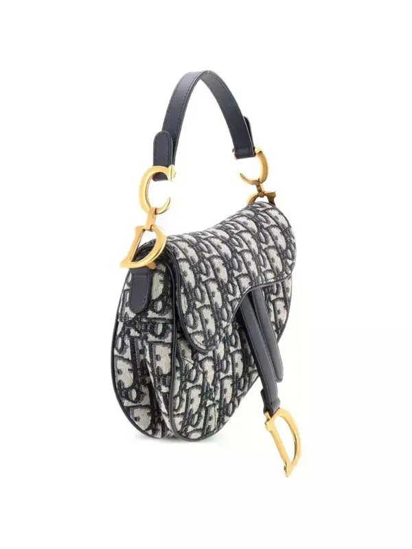 Dior Saddle Handbag Oblique Canvas Mini Shoulder Bag - Blue