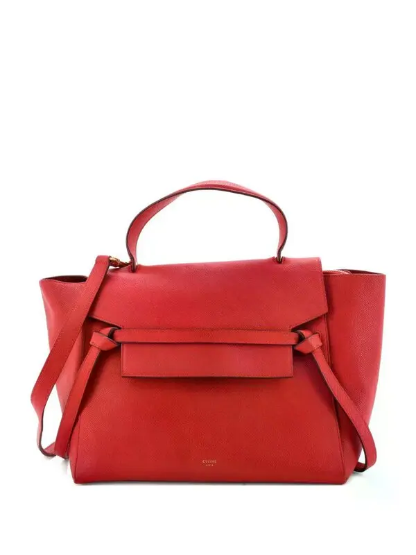 Celine Belt Bag Textured Leather Micro Satchel - Red