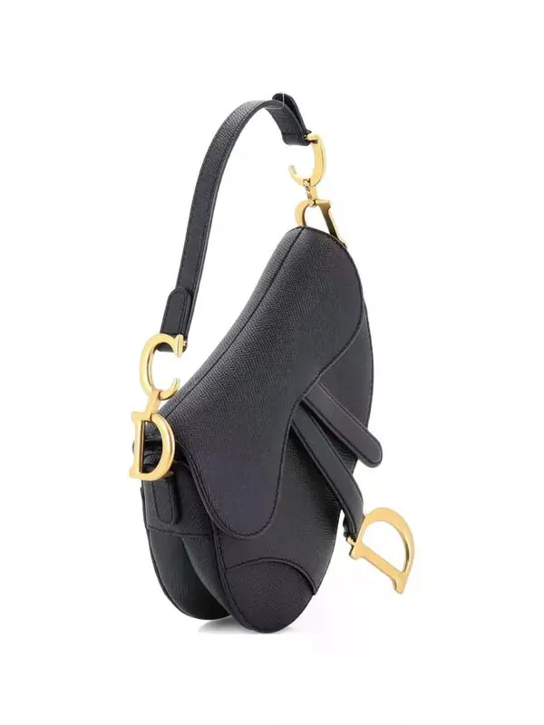 Dior Saddle Handbag Leather Mini Shoulder Bag - Black