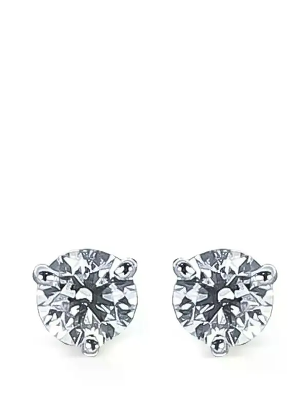 Nimo With Love Solitaire Diamond Stud Earrings - Silver