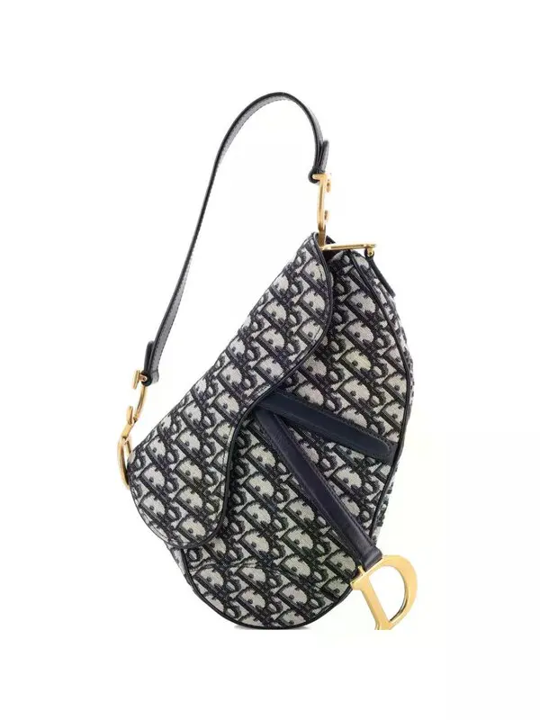 Dior Saddle Oblique Canvas Shoulder Bag - Blue