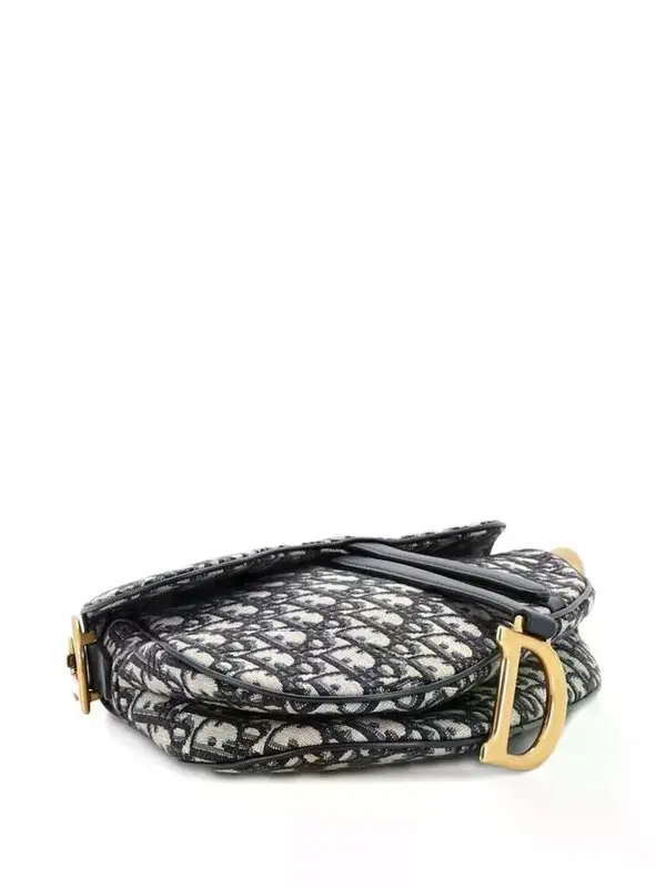 Dior Saddle Oblique Canvas Shoulder Bag - Blue