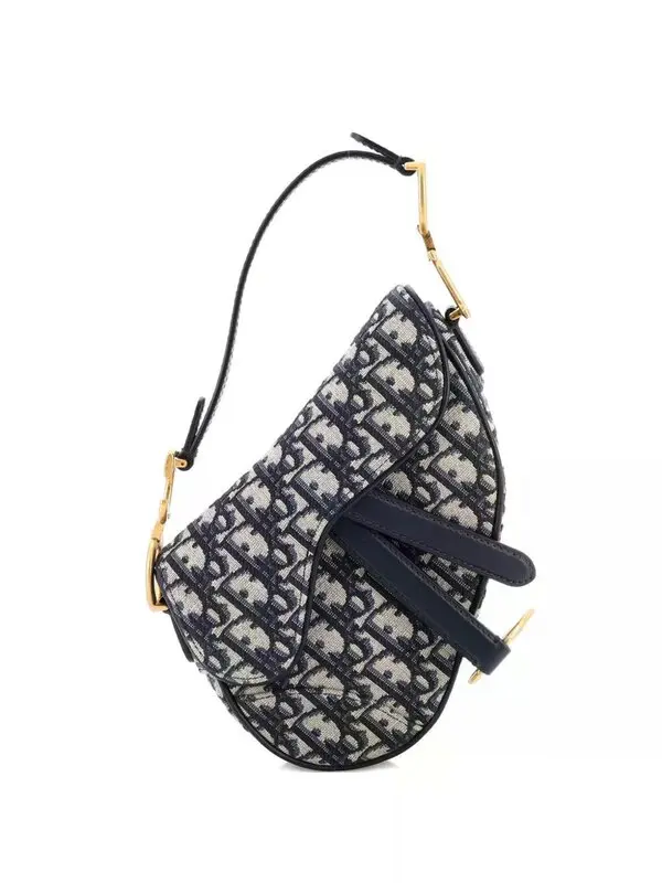 Dior Saddle Oblique Canvas Mini Shoulder Bag - Blue