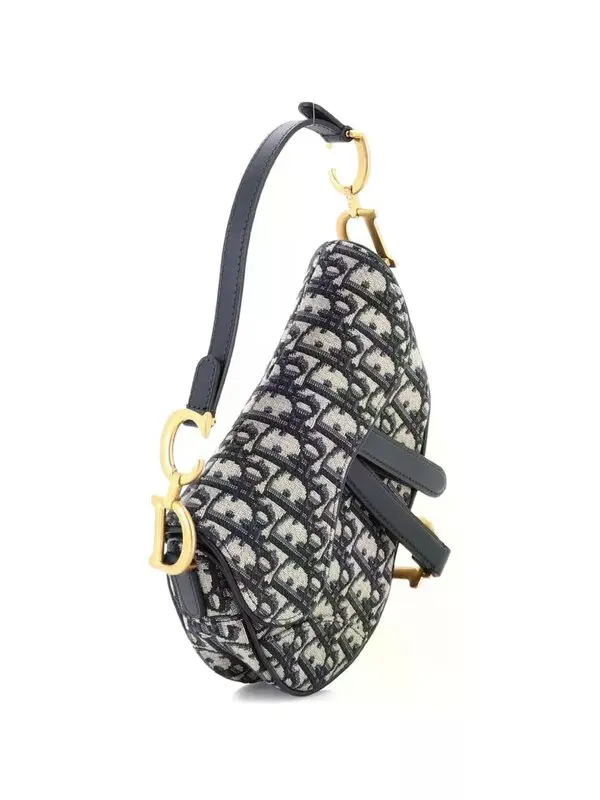 Dior Saddle Oblique Canvas Mini Shoulder Bag - Blue