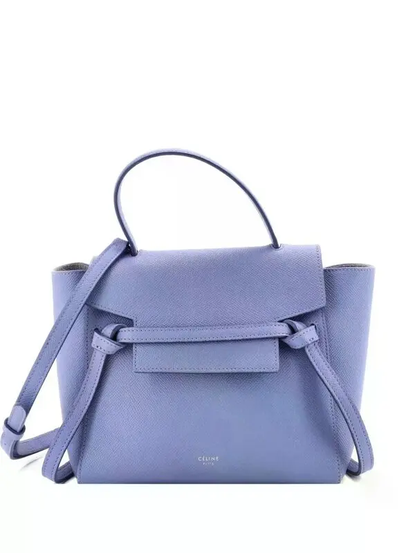 Celine Belt Bag Textured Leather Nano Shoulder Bag - Blue