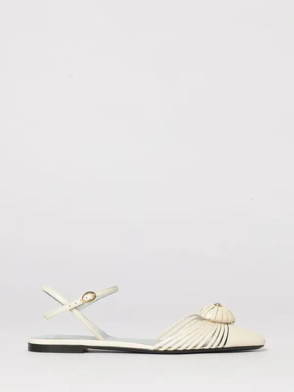 Valentino Garavani Coeur Royal Leather Ballerinas - Butter