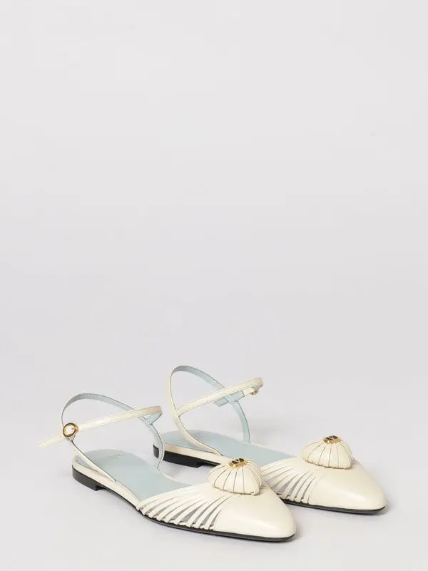 Valentino Garavani Coeur Royal Leather Ballerinas - Butter