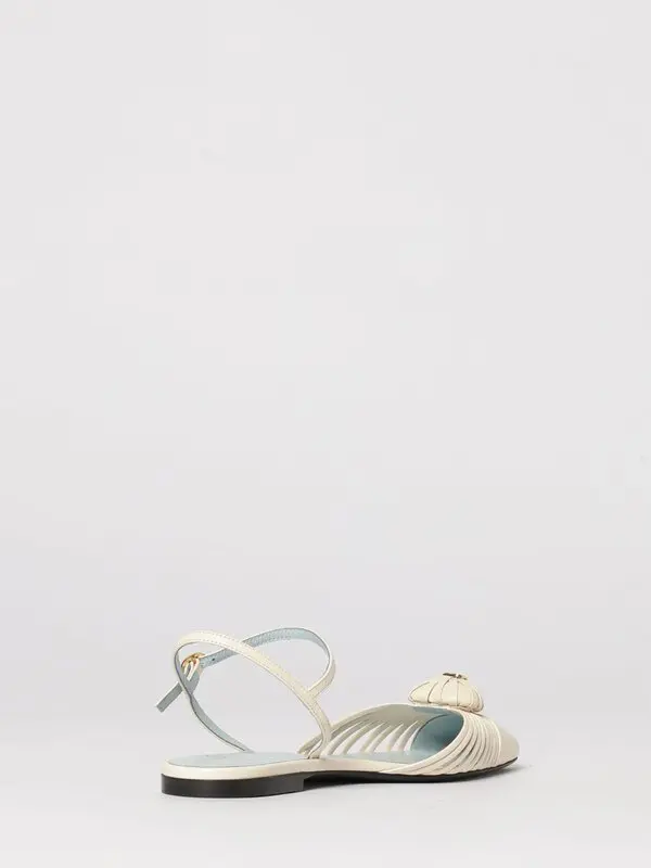 Valentino Garavani Coeur Royal Leather Ballerinas - Butter