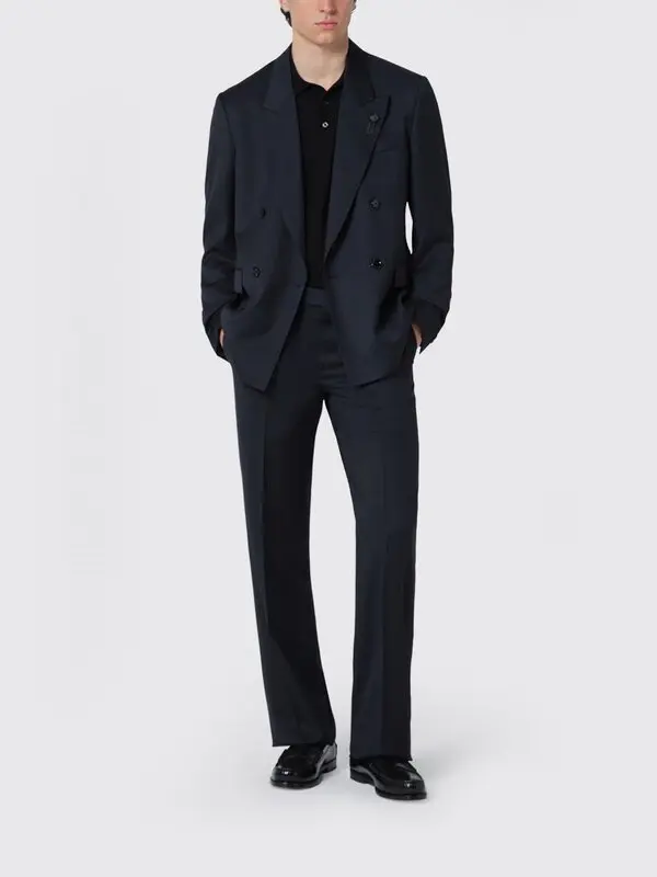 LARDINI Gabardine Tailored Trousers - Blue