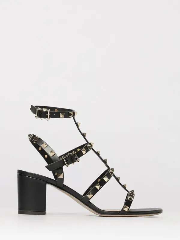 Valentino Garavani Studded Heeled Sandals - Black
