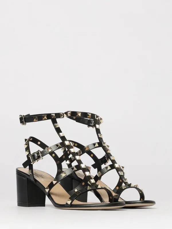 Valentino Garavani Studded Heeled Sandals - Black
