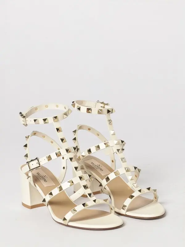 Valentino Garavani Studded Heeled Sandals - Ivory