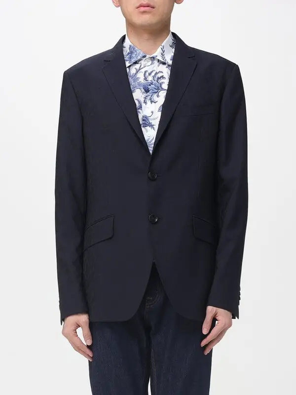 Etro Wool Single-breasted Blazer - Blue