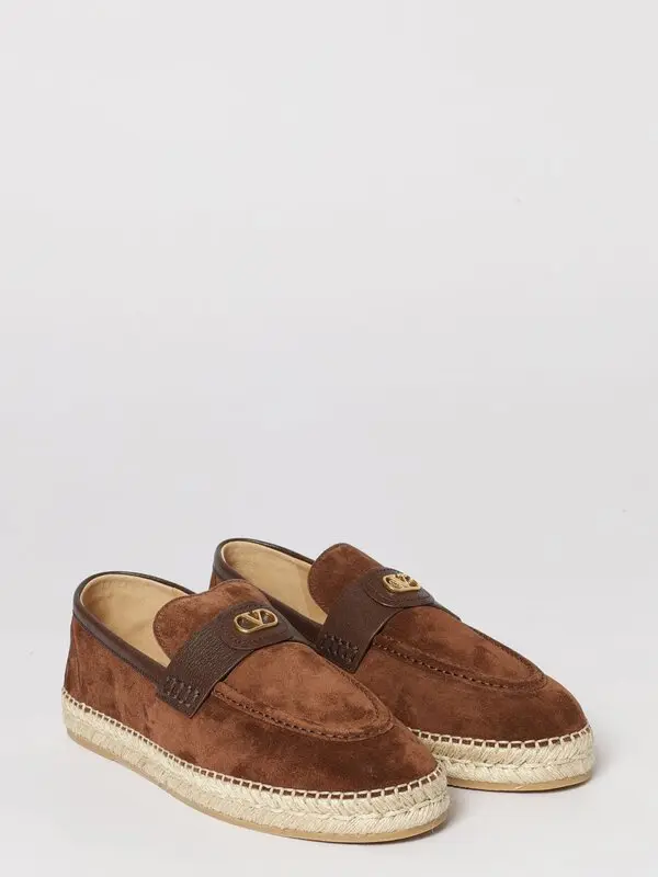 Valentino Garavani Vlogo Signature Suede Espadrilles - Cocoa