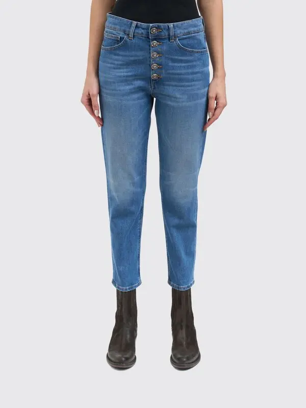 DONDUP Koons Cropped Fit Jeans In Stretch Denim - Blue