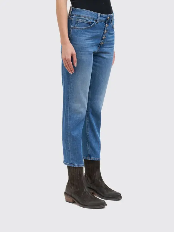 DONDUP Koons Cropped Fit Jeans In Stretch Denim