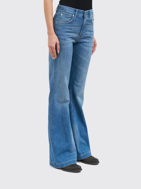 DONDUP Straight Leg High Rise Stretch Denim Jeans