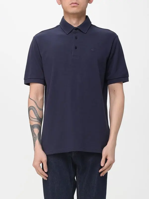 Etro Cotton Polo Shirt With Pegaso Logo - Blue
