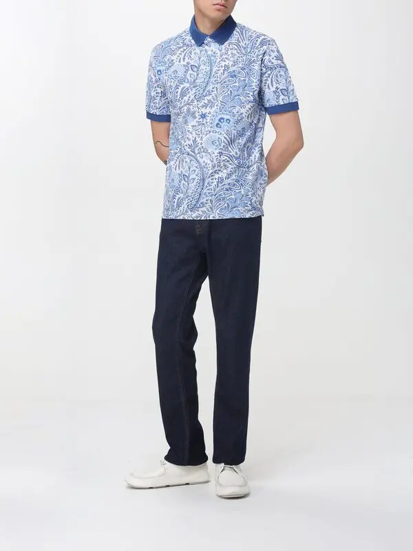 Etro Printed Cotton Polo Shirt