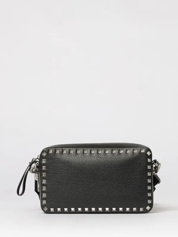 Valentino Garavani Rockstud Leather Camera Bag - Black