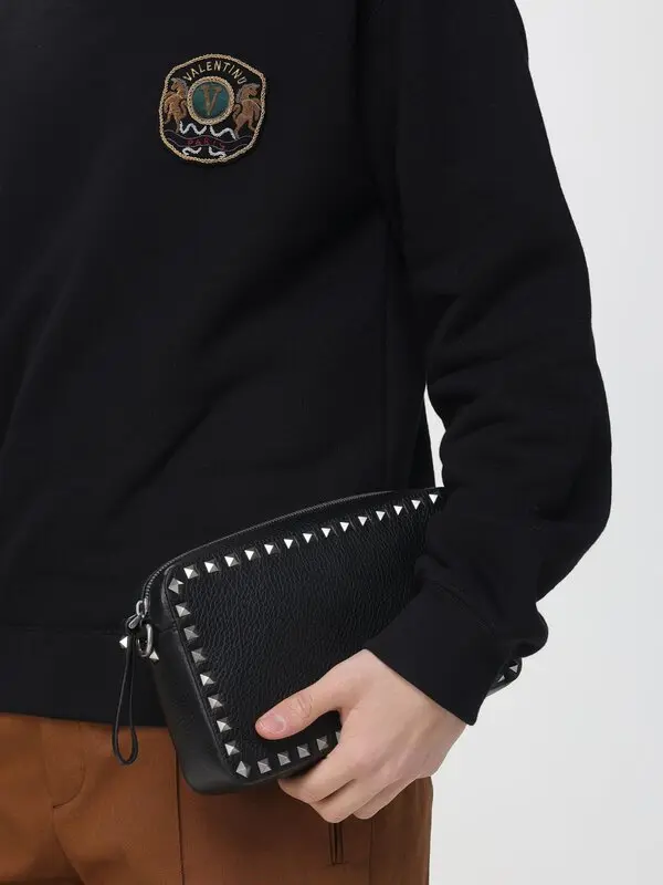 Valentino Garavani Rockstud Leather Camera Bag - Black