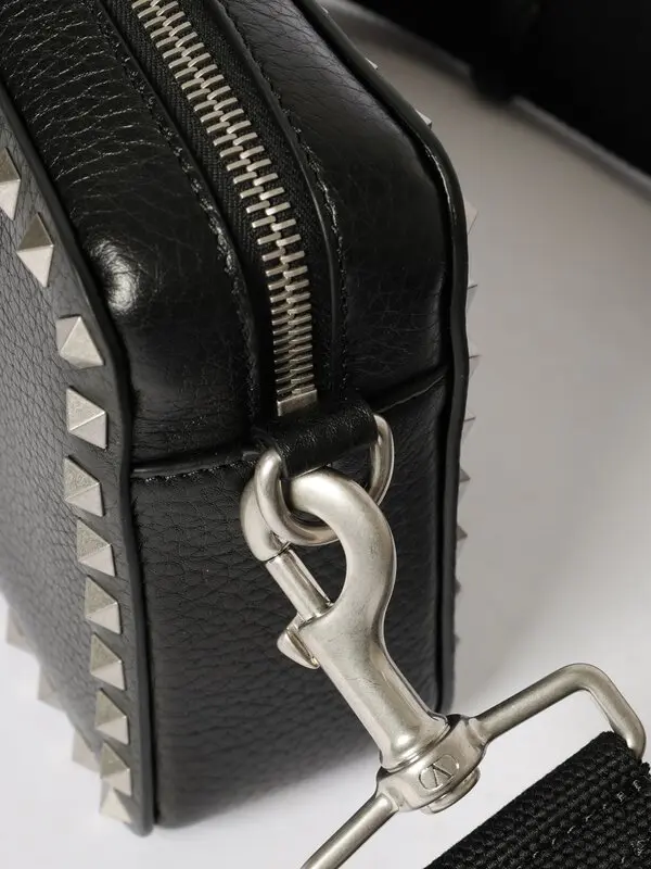 Valentino Garavani Rockstud Leather Camera Bag - Black