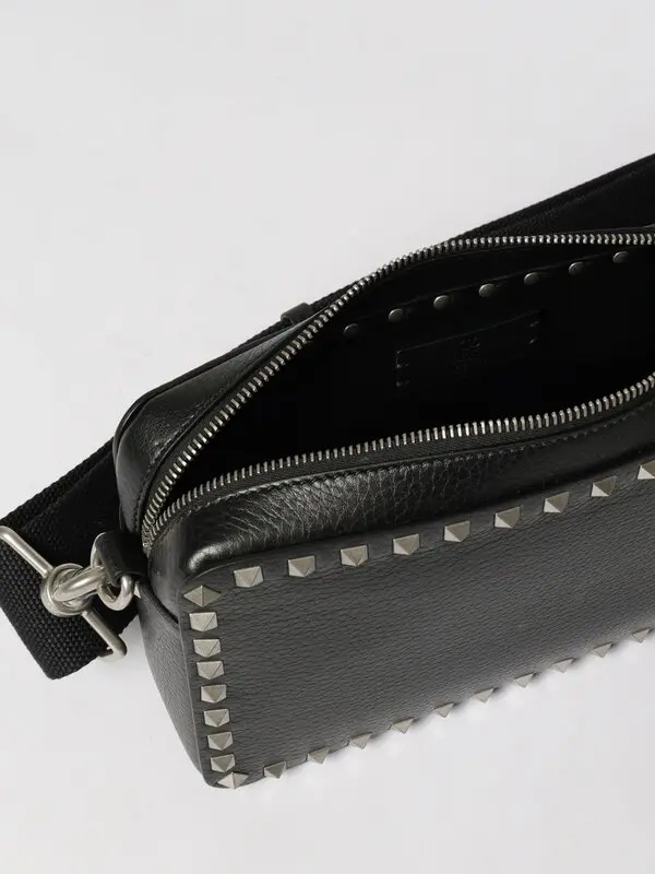 Valentino Garavani Rockstud Leather Camera Bag - Black