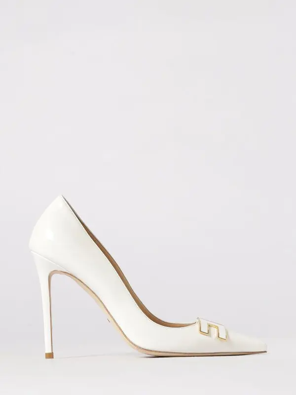 Elisabetta Franchi Nappa Leather Pumps With Stiletto Heel - Ivory