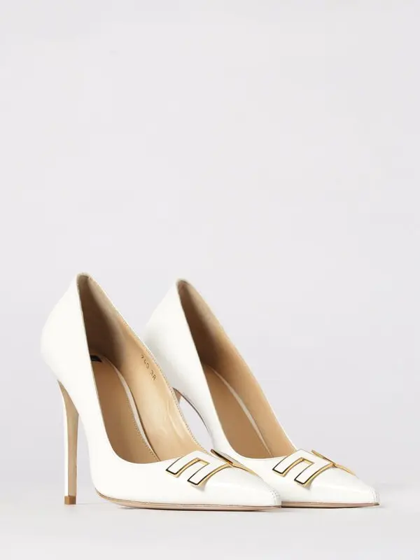 Elisabetta Franchi Nappa Leather Pumps With Stiletto Heel - Ivory