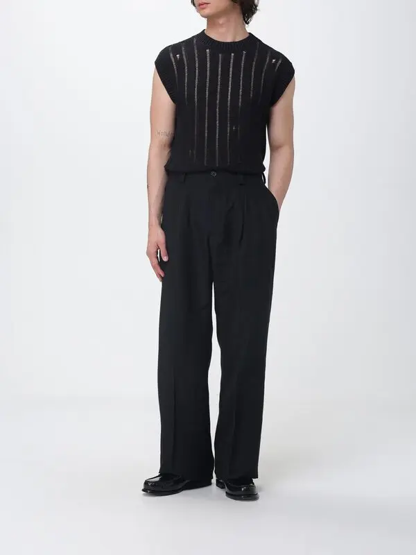 LANEUS Sleeveless Knit Vest - Black