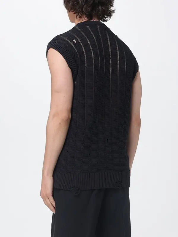LANEUS Sleeveless Knit Vest - Black