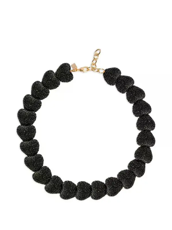 CRYSTAL HAZE Heart Necklace - Black