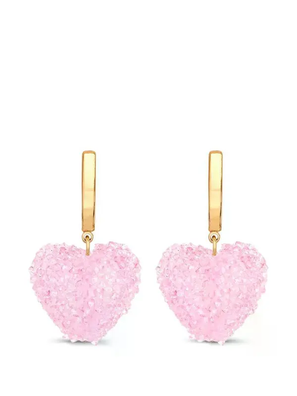 CRYSTAL HAZE Jelly Heart Earrings - Gold