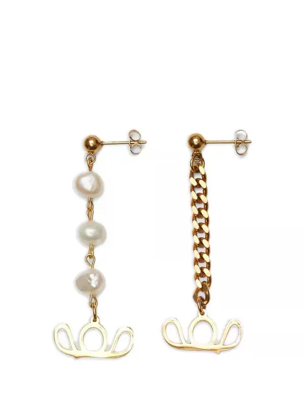 LABELLED JEWELLERY Pearl Chain Dangle Earrings - Gold