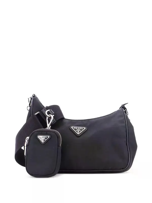 Prada Re-edition 2005 Tessuto Shoulder Bag - Black