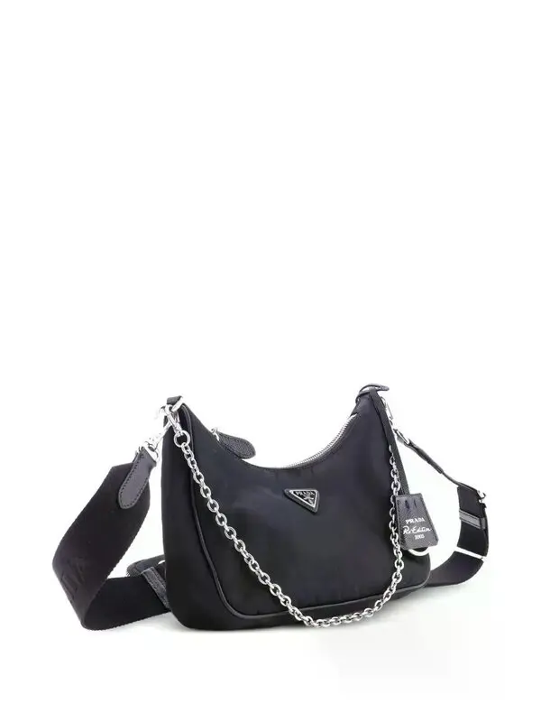 Prada Re-edition 2005 Tessuto Shoulder Bag - Black