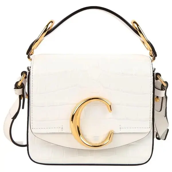 Chloé C Leather Handbag - White