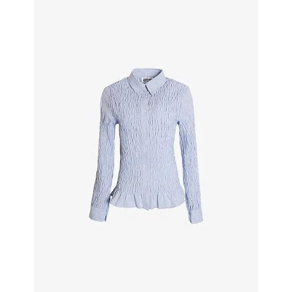 AMY LYNN Striped Cotton Shirt - Blue
