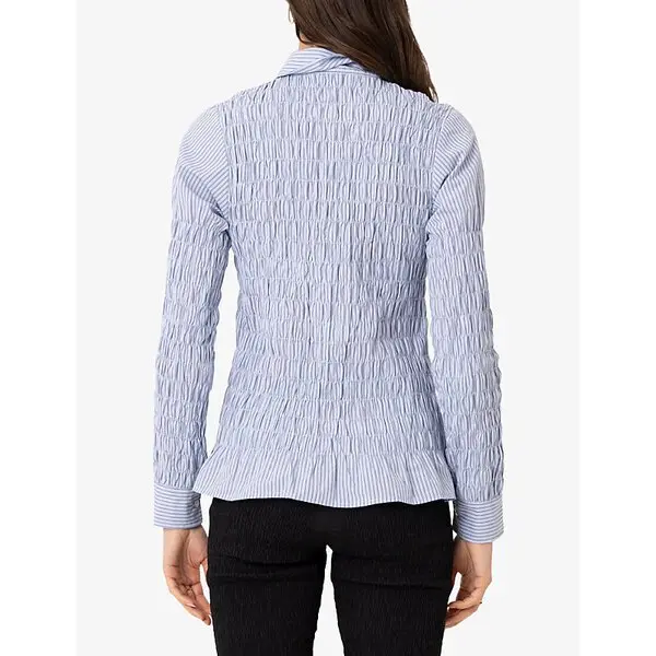AMY LYNN Striped Cotton Shirt - Blue