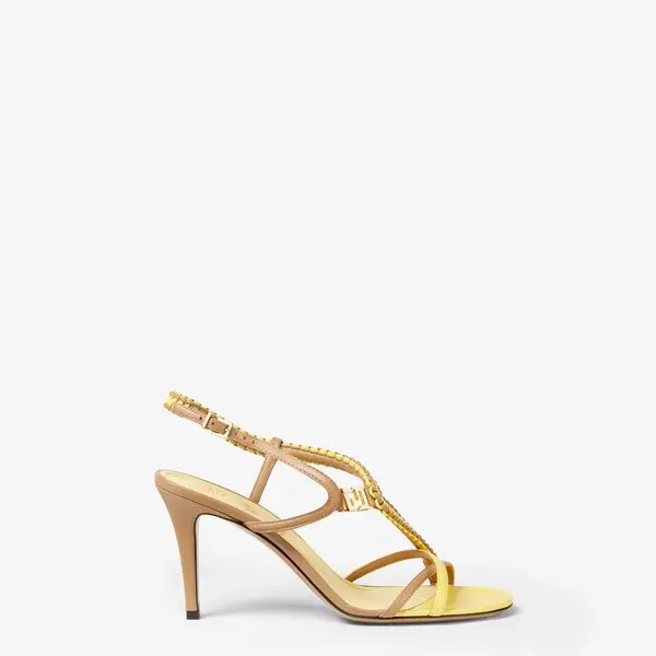 Fendi Ffold Nappa Leather Sandals - Yellow