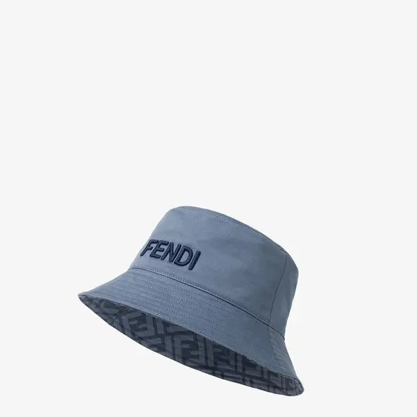 Fendi Bucket Hat With Ff Motif And Logo - Blue