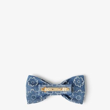 Fendi Ff And Floral Denim Hair Clip