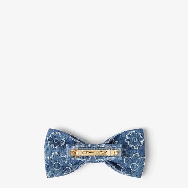 Fendi Ff And Floral Denim Hair Clip